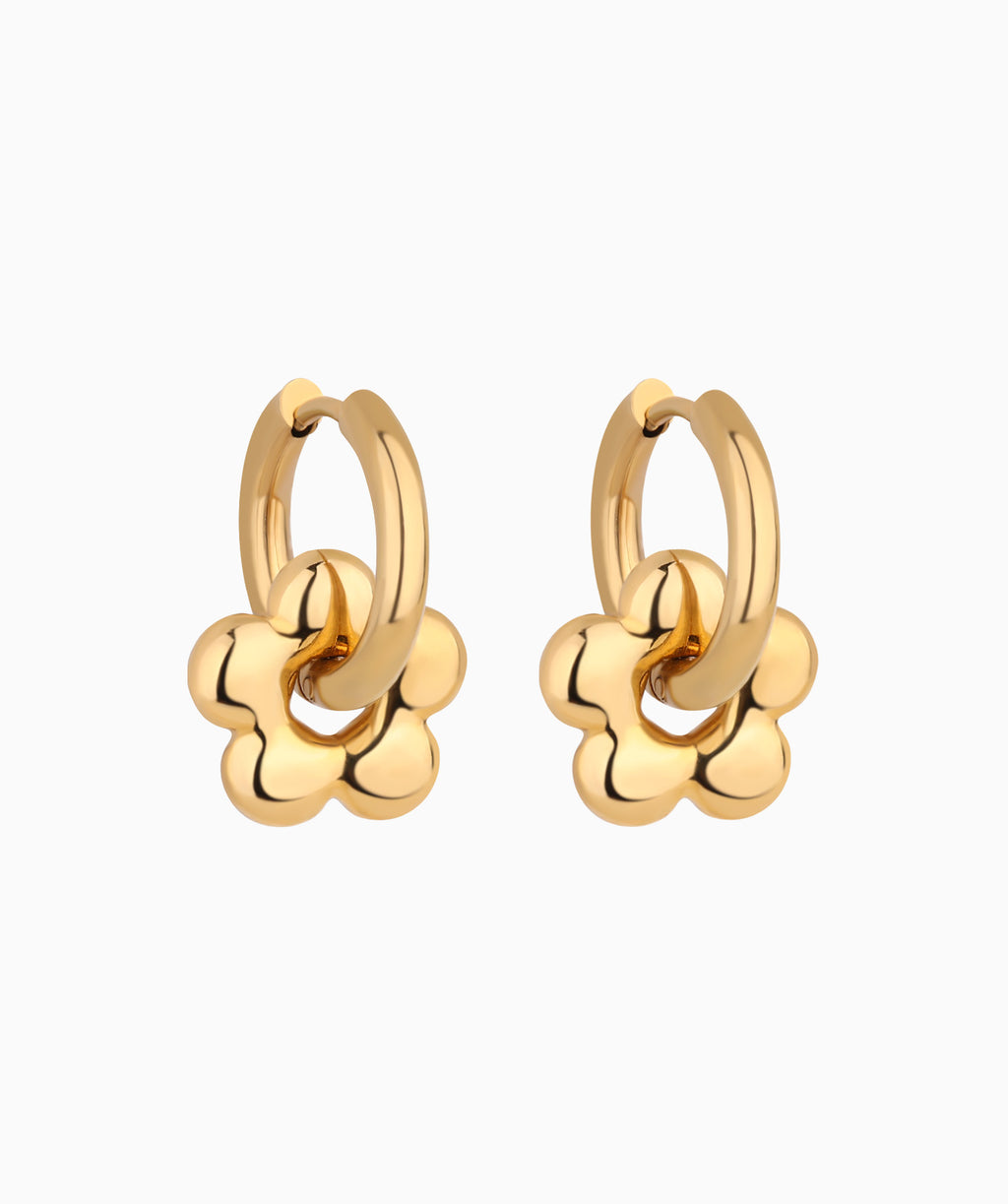 Lovely Puffed Flower Drops | OumoJewelry