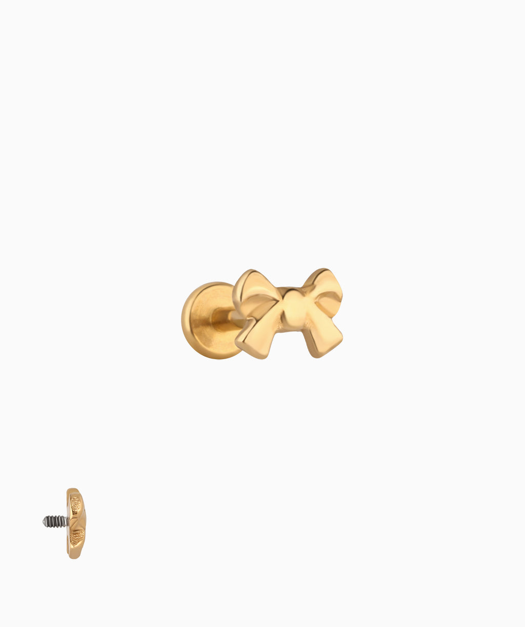 Titanium Bow Flatback Stud | OumoJewelry